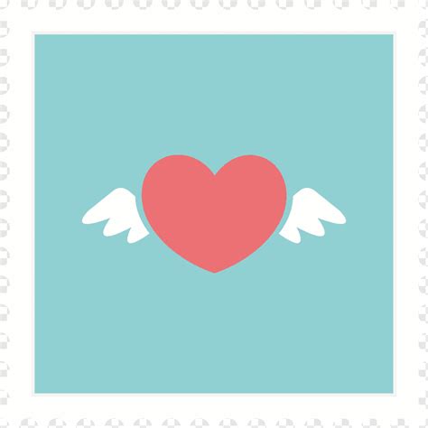 사랑 스탬프 발렌타인 천사 심장 아이콘 Png Pngwing