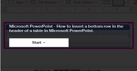 Microsoft Powerpoint How To Insert A Bottom Row In The Header Of A Table In Microsoft Powerpoint