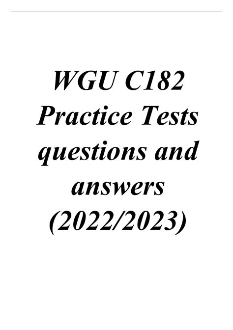 WGU C182 Practice Tests Questions And Answers Wgu C182 Stuvia US