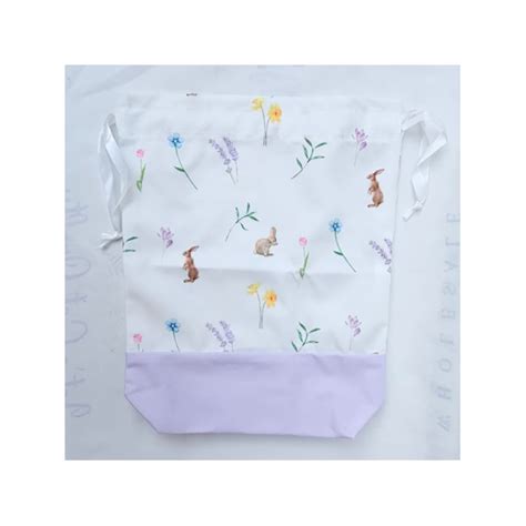 Lets Get Crafty Wholesale Easter Bunny Drawstring Bag Lilac