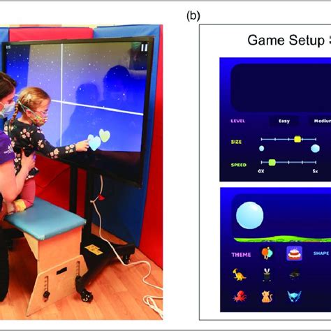 A Participant Playing The Bubble Popper Game B Two Screenshots Download Scientific