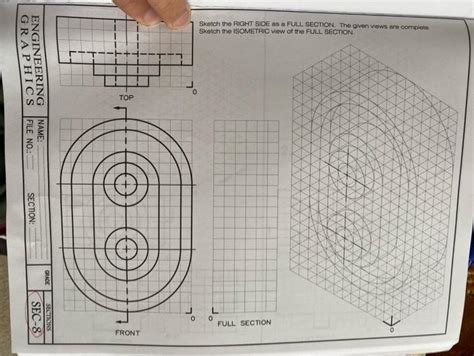 Solved Sketch The Horizontal View As An Offset Section Draw