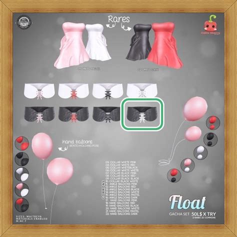 second life marketplace 10[cubic cherry]{float} collar black white