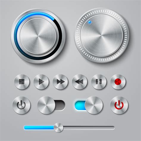 Metal Interface Buttons Collection 460151 Vector Art At Vecteezy