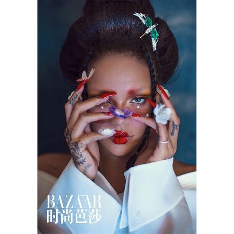Rihanna Sexy Geisha In Harpers Bazaar 9 Pics The Fappening