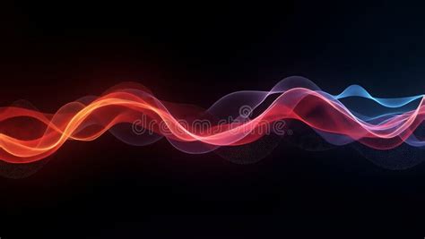 Abstract Wave Lines Pattern Dynamic Colorful Light Flowing Isolated On Black Background Concept
