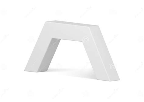 White Geometric Arch Angled Pedestal Basic Foundation Isometric 3d