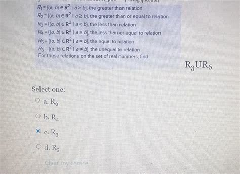 Solved R A B ER A B The Greater Than Relation Chegg Com