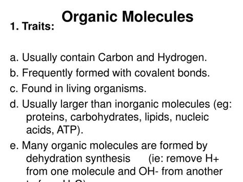 Ppt Organic Molecules Powerpoint Presentation Free Download Id2754470