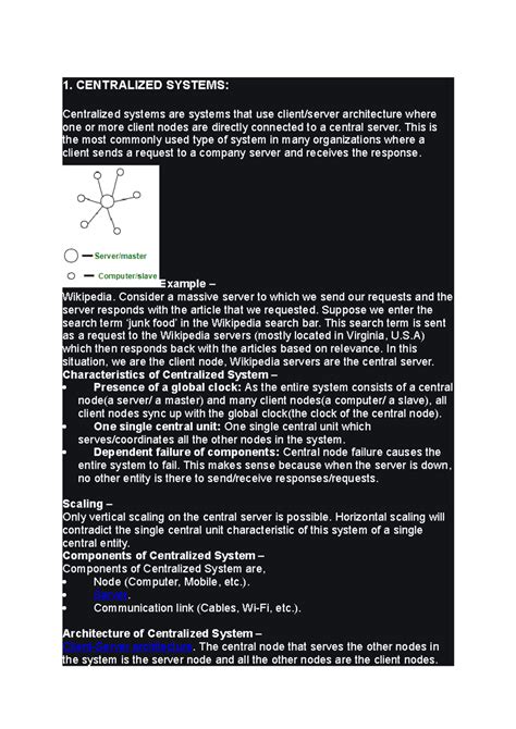 Centralised Decentralized And Distributed Systems 1 Centralized Systems Centralized Systems
