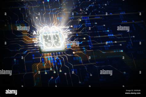 The Artificial Intelligence Brain Is Integrated Into A Circuit