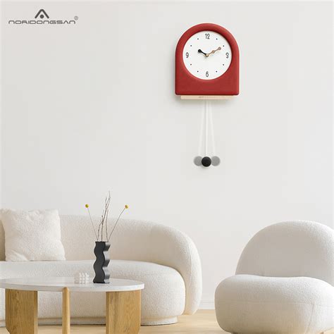 Noridongsan免打孔北欧轻奢挂钟网红客厅钟表简约挂墙装饰时钟 虎窝淘