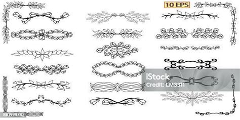 그려진된 테두리의 집합입니다 잉크 국경입니다 벡터 분배자입니다 웹 디자인을 위한 흰색 바탕에 검은 색에 원래 그래픽 요소입니다 개성 개념에 대한 스톡 벡터 아트 및 기타