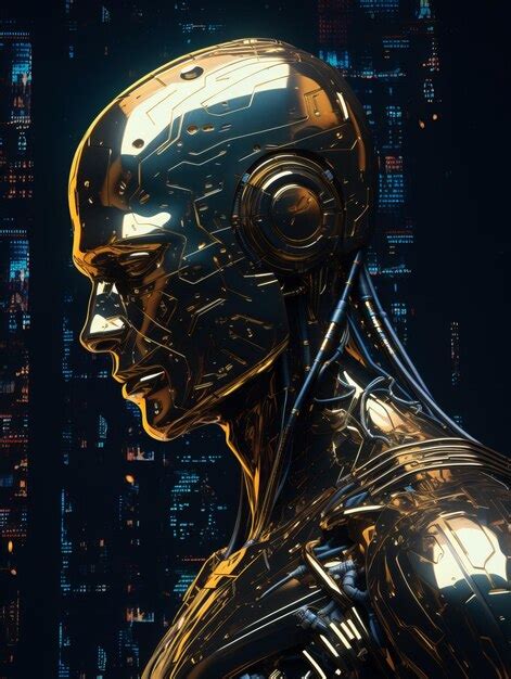 Premium Photo Cyberpunk Metallic Android