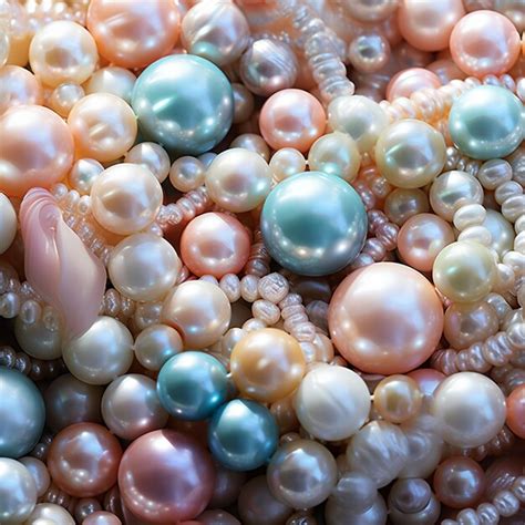 Premium Ai Image A Close Up Of A Pile Of Different Colored Pearls