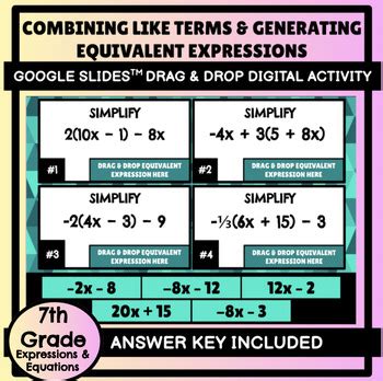 Simplifying Expressions With Rational Numbers Digital Activity TPT
