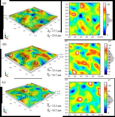 Surface Topography Results Obtained From 3d Optical Profilometry For Download Scientific