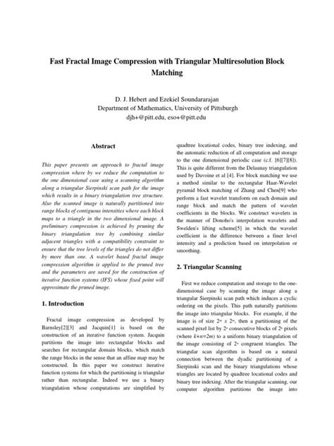 Fast Fractal Image Compression With Triangular Multiresolution Block