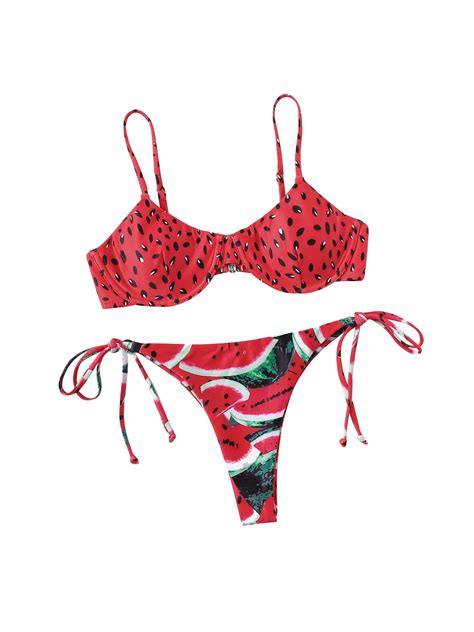 Zaxarra Women Two Piece Swimsuit Swimwear Halter String Triangle Bikini Sets