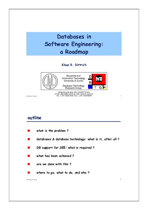 Pdf Databases In Software Engineering