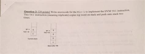 Solved Write Microcode For The Mic 1 To Implement The Ijvm