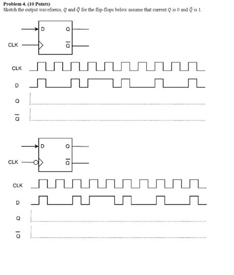 solved problem 4 10 points sketch the output waveforms q