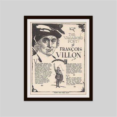 Francois Villon Vintage Art Print Historical Literary Portrait Etsy