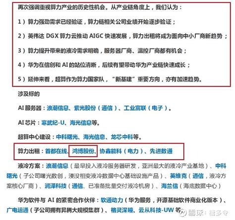 鸿博股份sz002229 申万宏源 的行业研报上在算力出租的方向上，也开始推荐 鸿博股份 了。 雪球