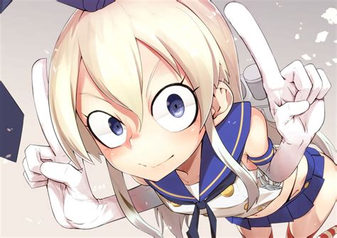 Shimakaze Kancolle Kantai Collection Blonde Long Hair Closeup Hd