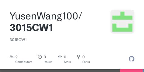 GitHub YusenWang100 3015CW1 3015CW1