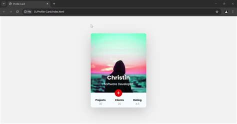 Christin Jose On Linkedin Html Css Javascript Profilecard Frontenddeveloper
