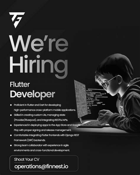 🚀 we re hiring a flutter developer finnest technologies pvt ltd