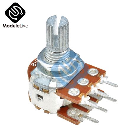 B1K B2K B10K B20K B50K B250K 20mm 6Pins Dual-Stereo-Potentiometer ...