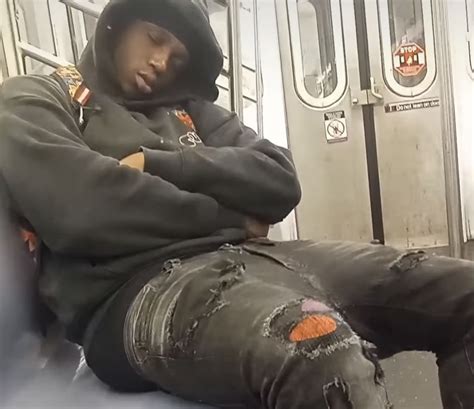 Sagging Sleeping Passed Out Drunk Thug On Public Train Thisvid Com