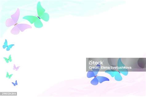 엽서 템플릿 장소를 위한 장소가 있는 나비 아이콘이 있는 인사말 배경 가리기에 대한 스톡 벡터 아트 및 기타 이미지 가리기