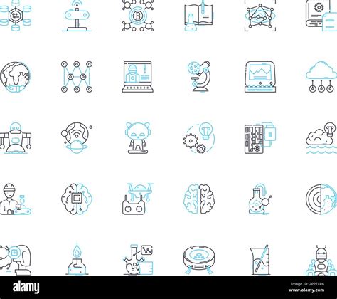 Technological Devices Linear Icons Set Smartph Tablet Laptop Desktop Smartwatch Headphs