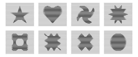 Y2k 요소 세트 하프톤 홀로그램 선의 효과입니다 흰색 배경에 현대 벡터 그림입니다 3차원 형태에 대한 스톡 벡터 아트 및 기타 이미지 3차원 형태 개체 그룹 고딕