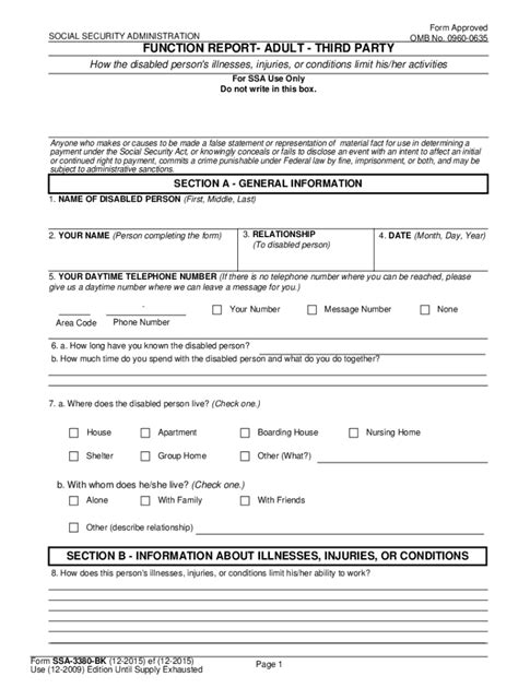 Disability Function Report Example Answers Fill Out And Sign Online Dochub