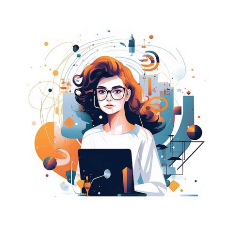 premium ai image female developer background