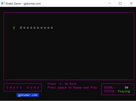 Simple Snake Game In C