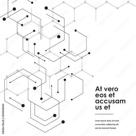 Science Network Pattern With Connecting Lines And Dots On Simple White Background Stock Vector