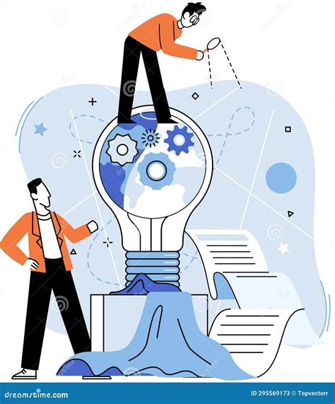 Team Solving Complex Problems Teamwork Vector Illustration Metaphor Time Management And