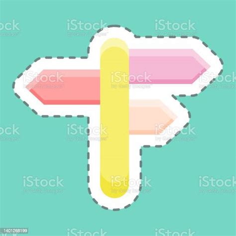 스티커 라인 컷 푯말 교육에 적합합니다 편집 가능한 간단한 디자인 디자인 템플릿 벡터 간단한 그림 교환에 대한 스톡 벡터 아트