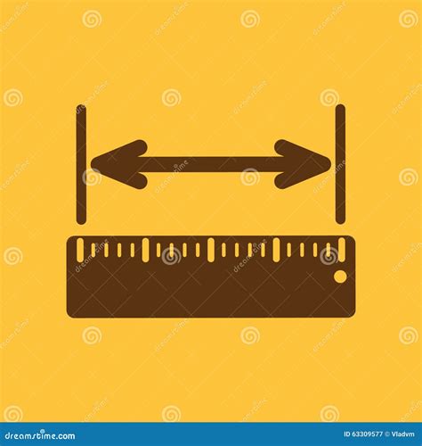 The Width Measurement Icon Ruler And Straightedge Scale Symbol Stock Illustration