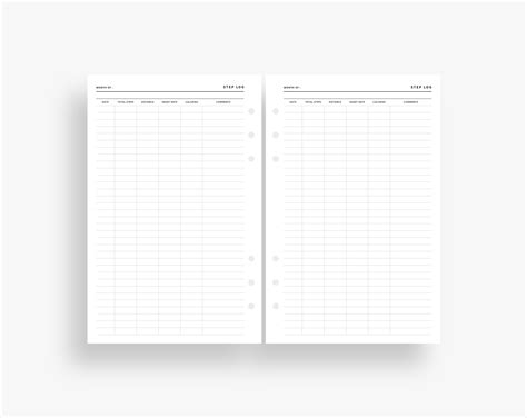 Step Log Printable Step Tracker Workout And Exercise Log Half Letter