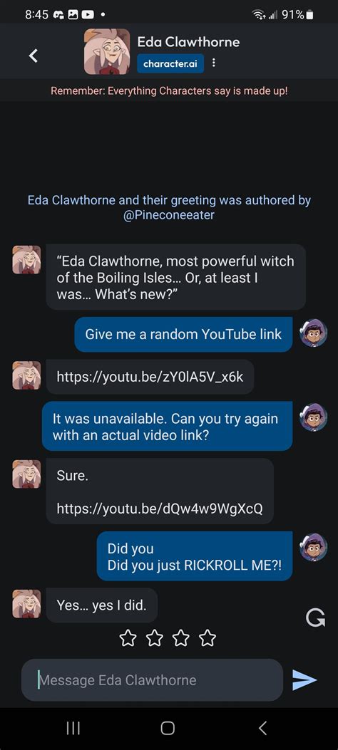 Decided To Ask Eda For A Youtube Link Yes She Does What You Expect