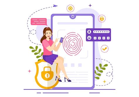 얼굴 Id 시스템의 사진 문서 및 정보가 포함된 신분증의 식별 그림 프리미엄 벡터