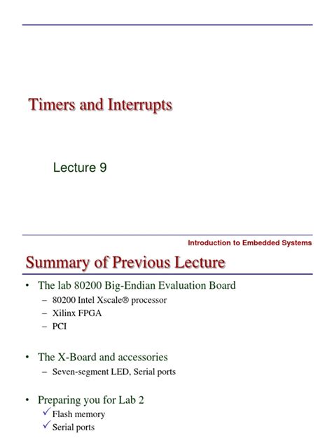 introduction to embedded systems timers and interrupts 3466 pdf