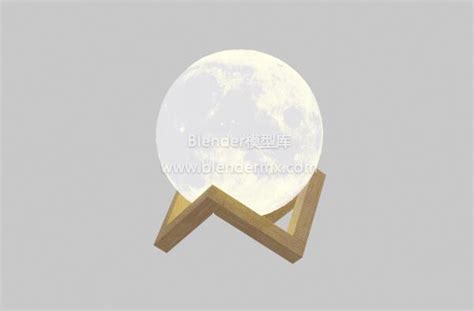 Blender 月球台灯3d模型素材资源下载 Blender模型库