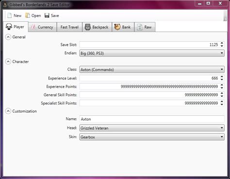 Tutorial Gibbed S Borderlands 2 Save Editor Revision 146 Page 5